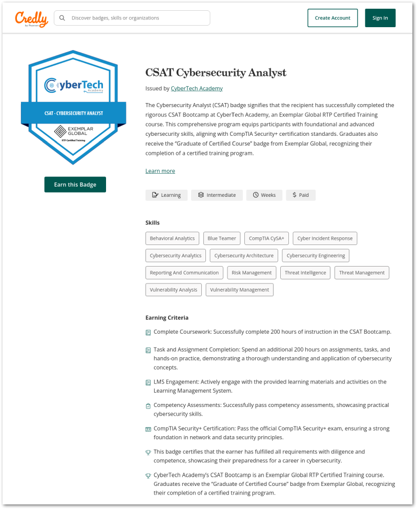 Digital Badges – CyberTech Academy